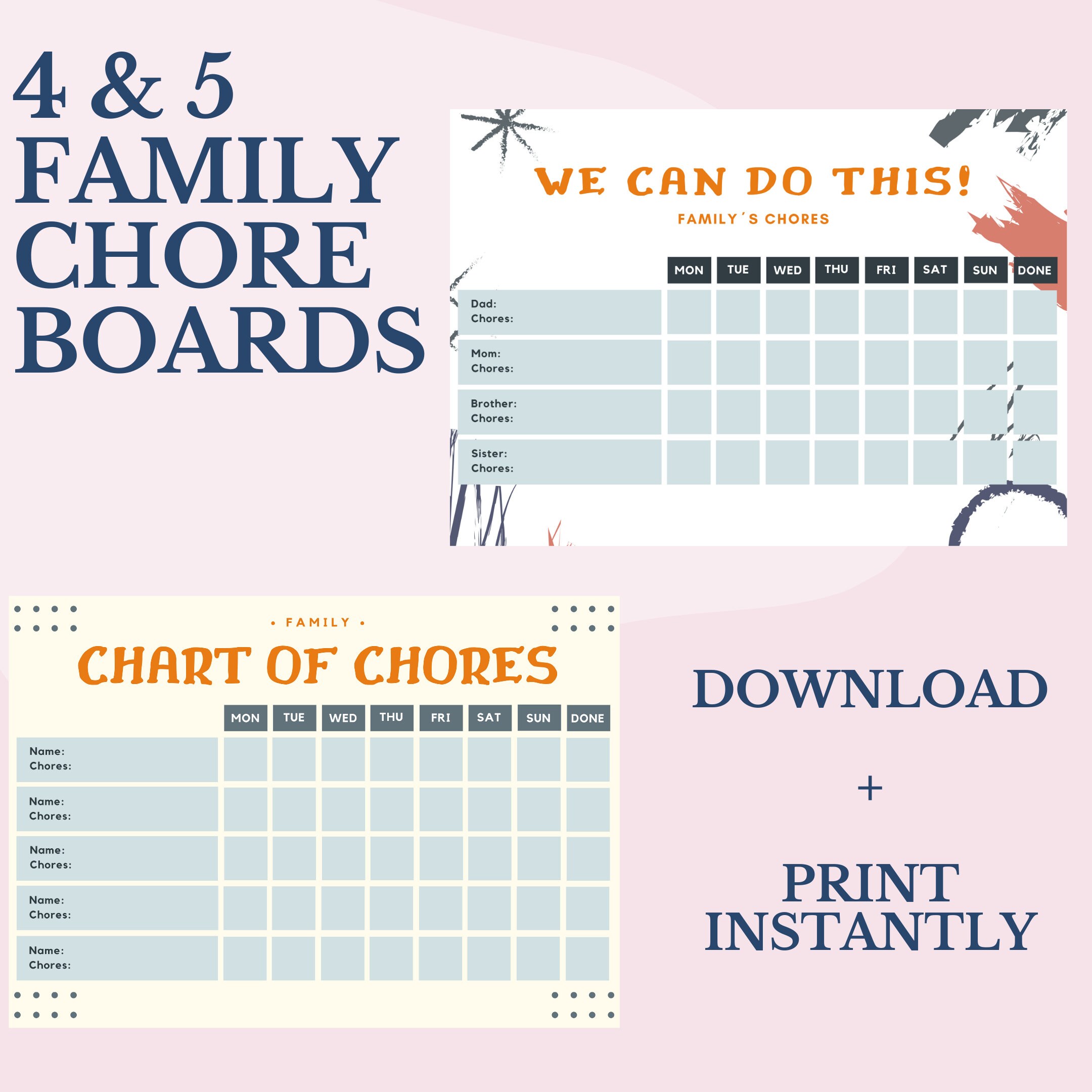 Family Chore Chart 2021 , Printable & Digital Chore Chart! - Etsy