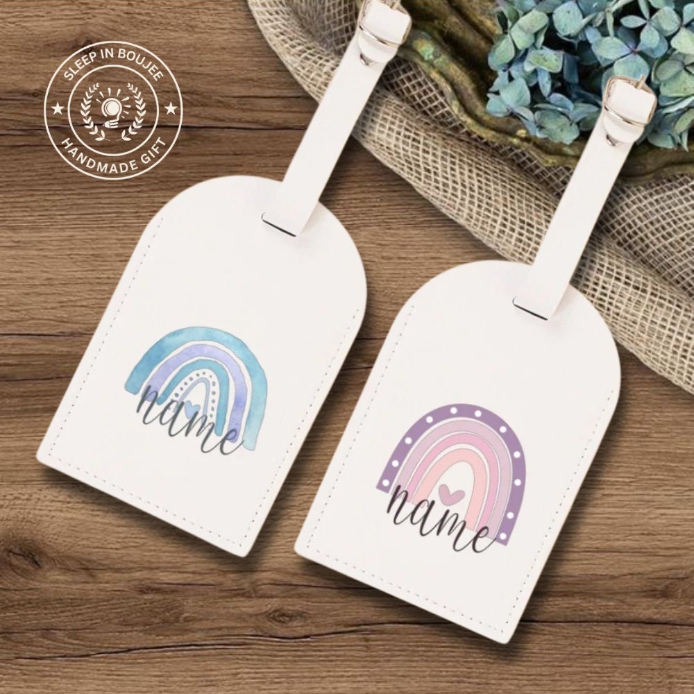Personalized Rainbow With Name Luggage Tag, Personalized Vacation Tag ...