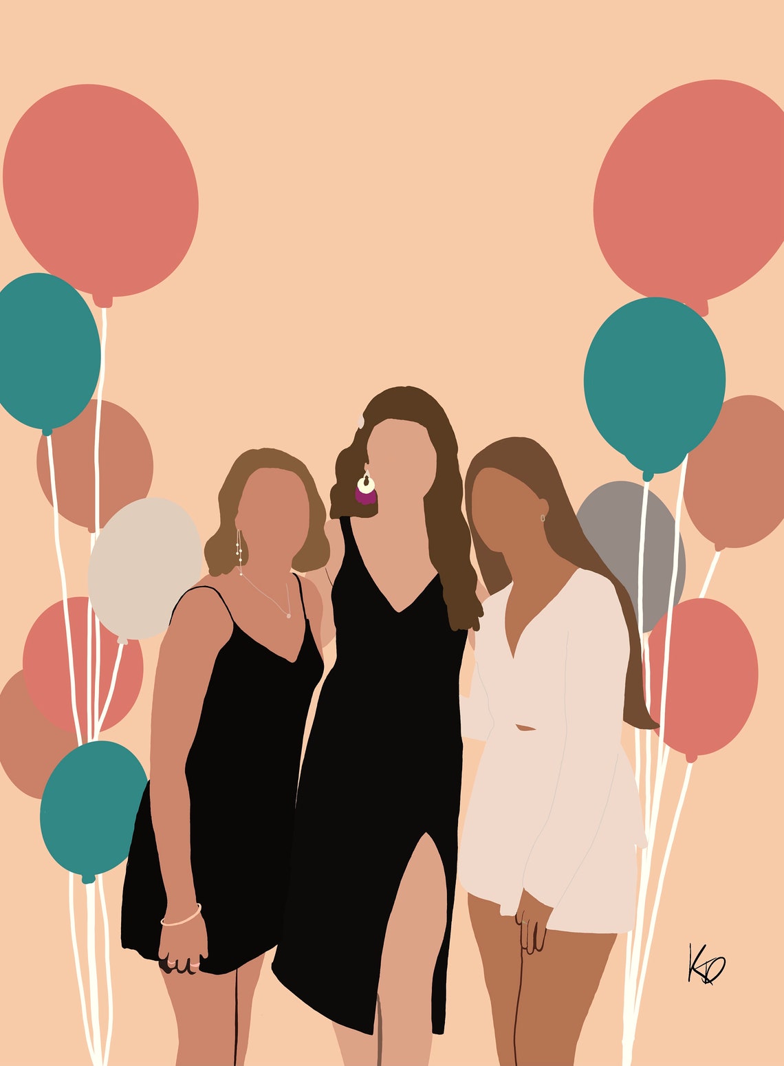 Digital Faceless Portrait - Etsy