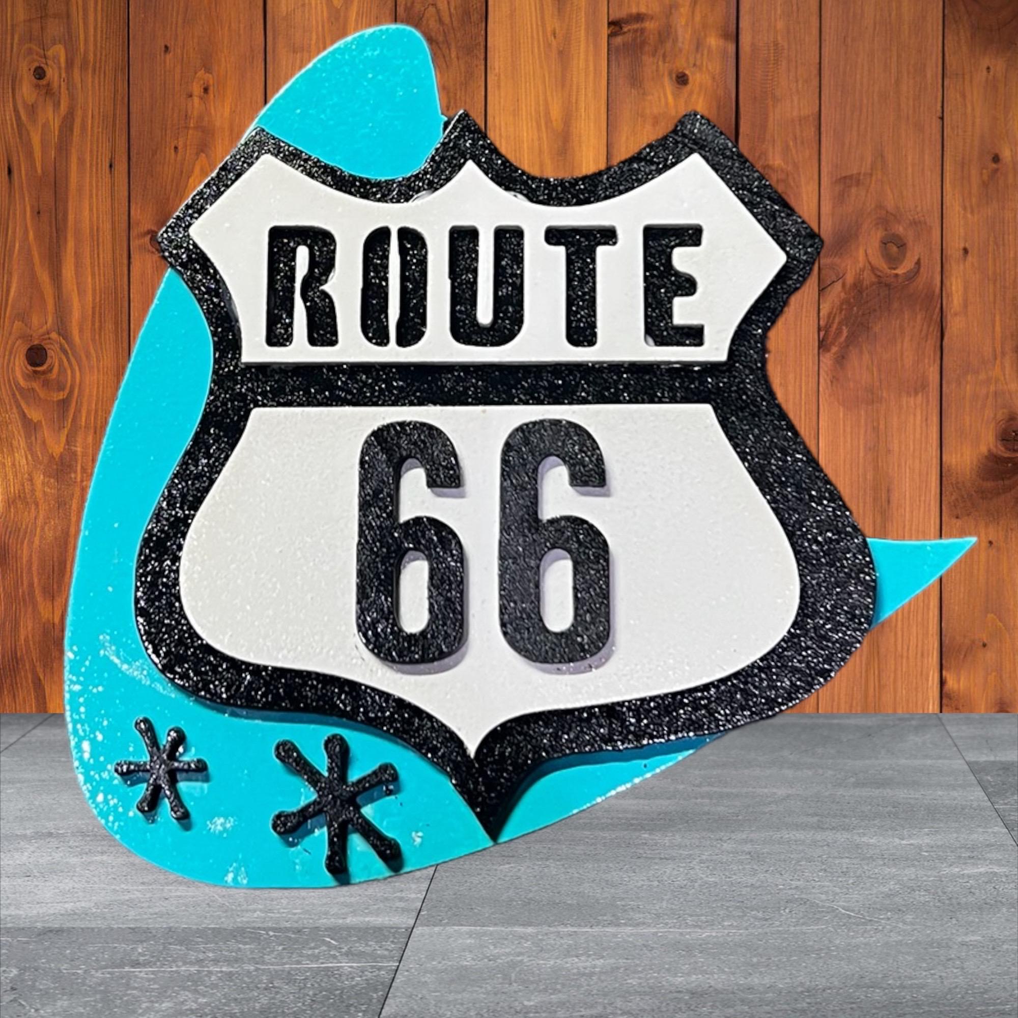 Mid Century Modern Route 66 Retro Sign MCM - Etsy