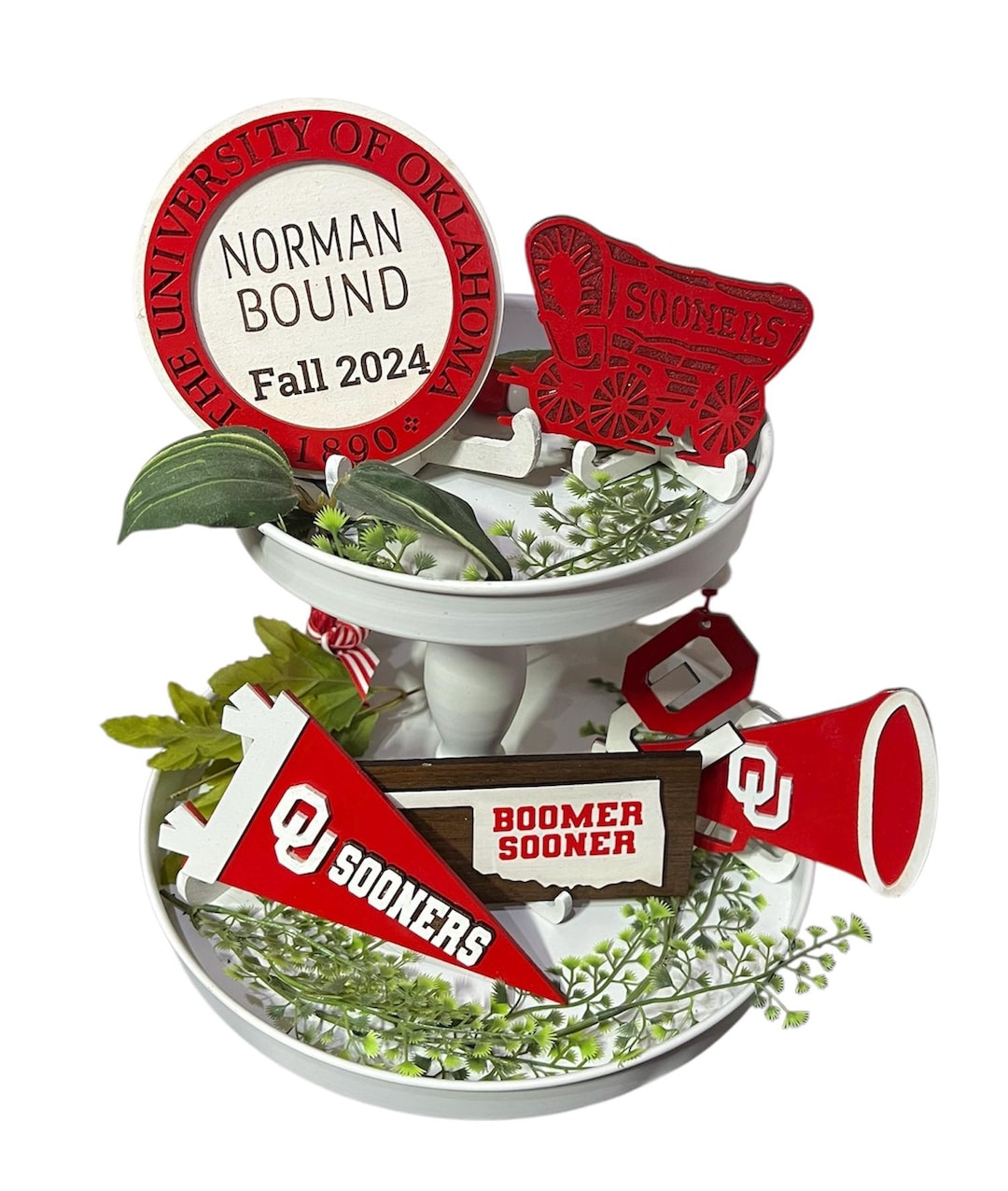 OU UNIVERSITY of OKLAHOMA Signs Student Tiered Tray Decor Graduation ...