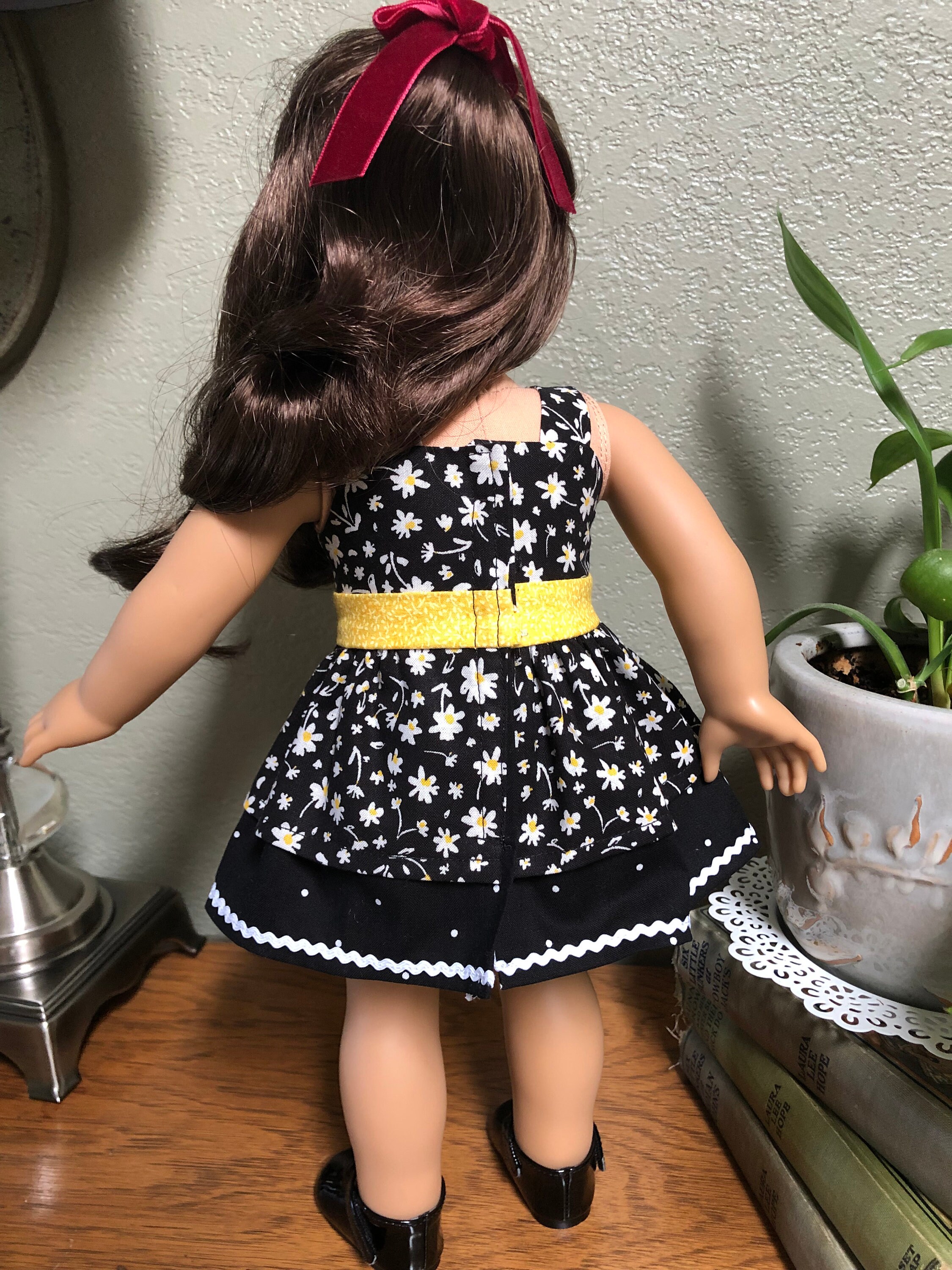 18 Inch Doll Dress - Black, Yellow, White Floral - Doll Clothes Fit ...