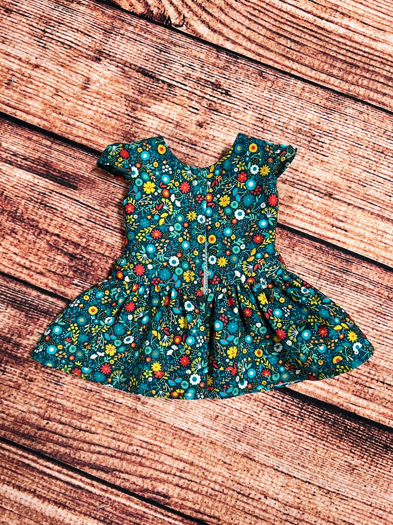 18 Inch Doll Dress - Teal Multi-color Floral - Doll Clothes Fit ...