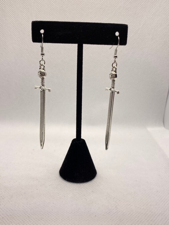 DnD Longsword Earrings Fantasy Jewelry Dungeons and Dragons | Etsy