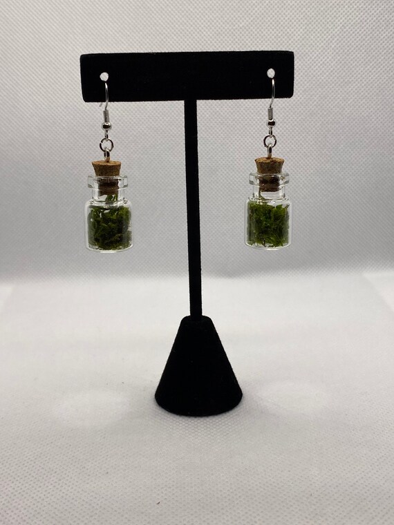 Weirdcore Earrings Moss Jar Earrings Forest Earrings | Etsy