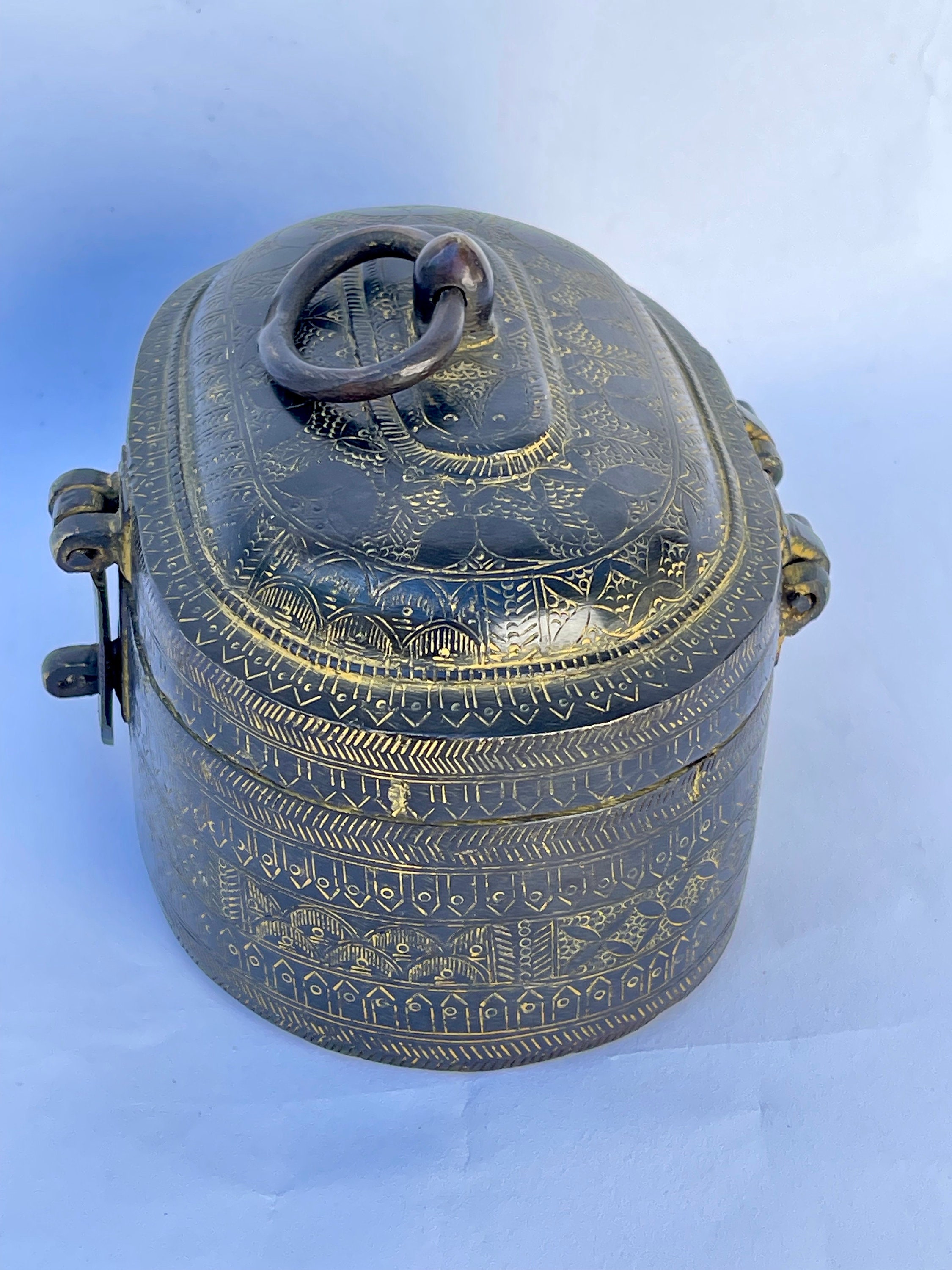 Decorative Engraved Brass Box - Etsy