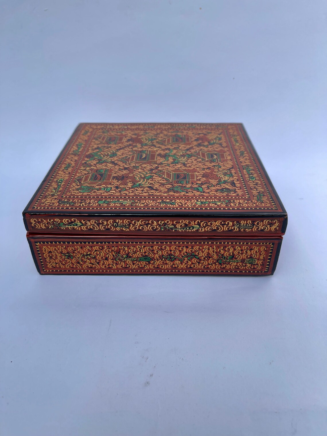 Burmese Lacquerware Box - Etsy
