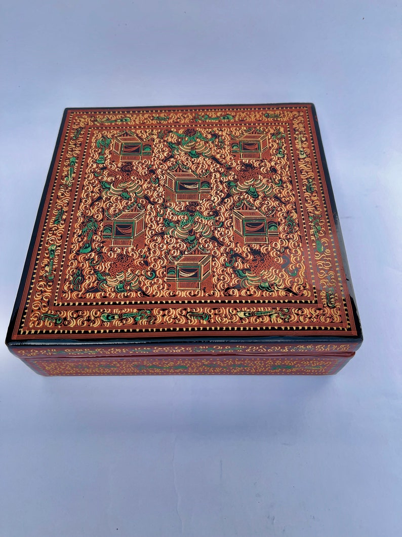 Burmese Lacquerware Box - Etsy