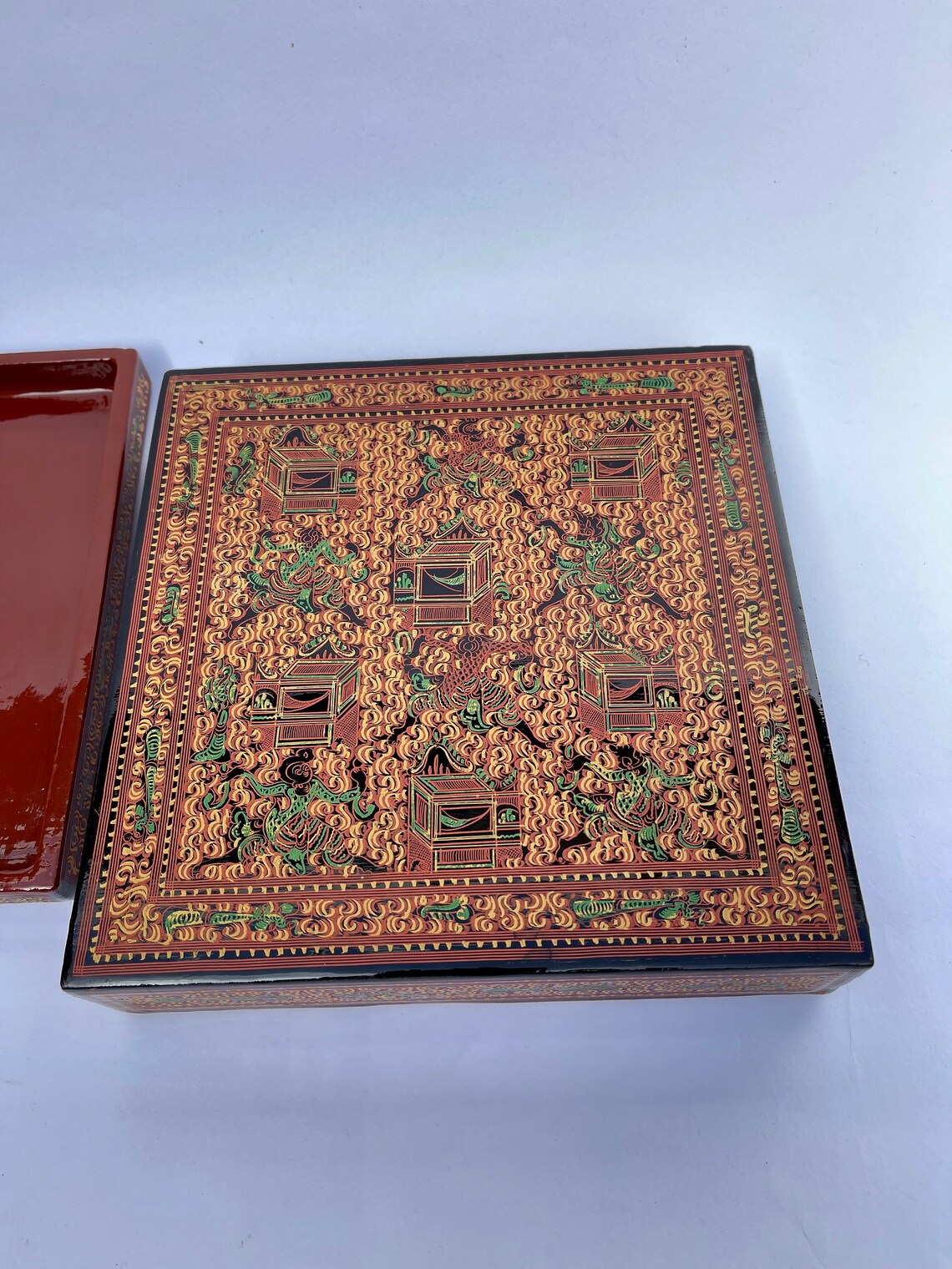 Burmese Lacquerware Box - Etsy