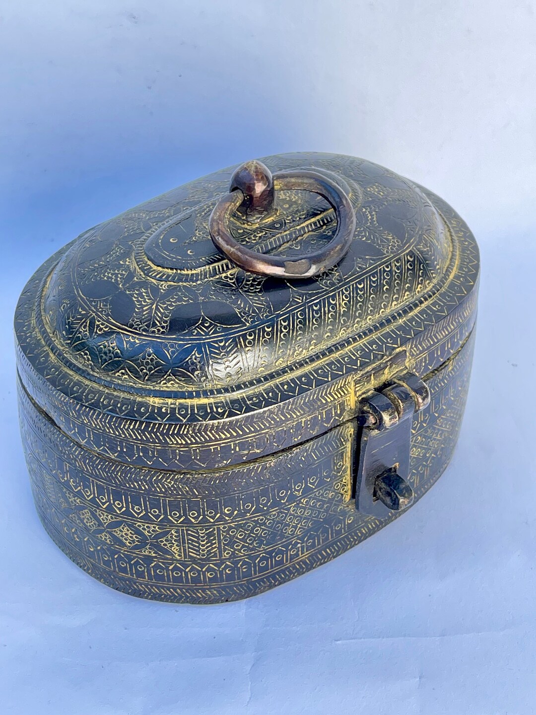 Decorative Engraved Brass Box - Etsy