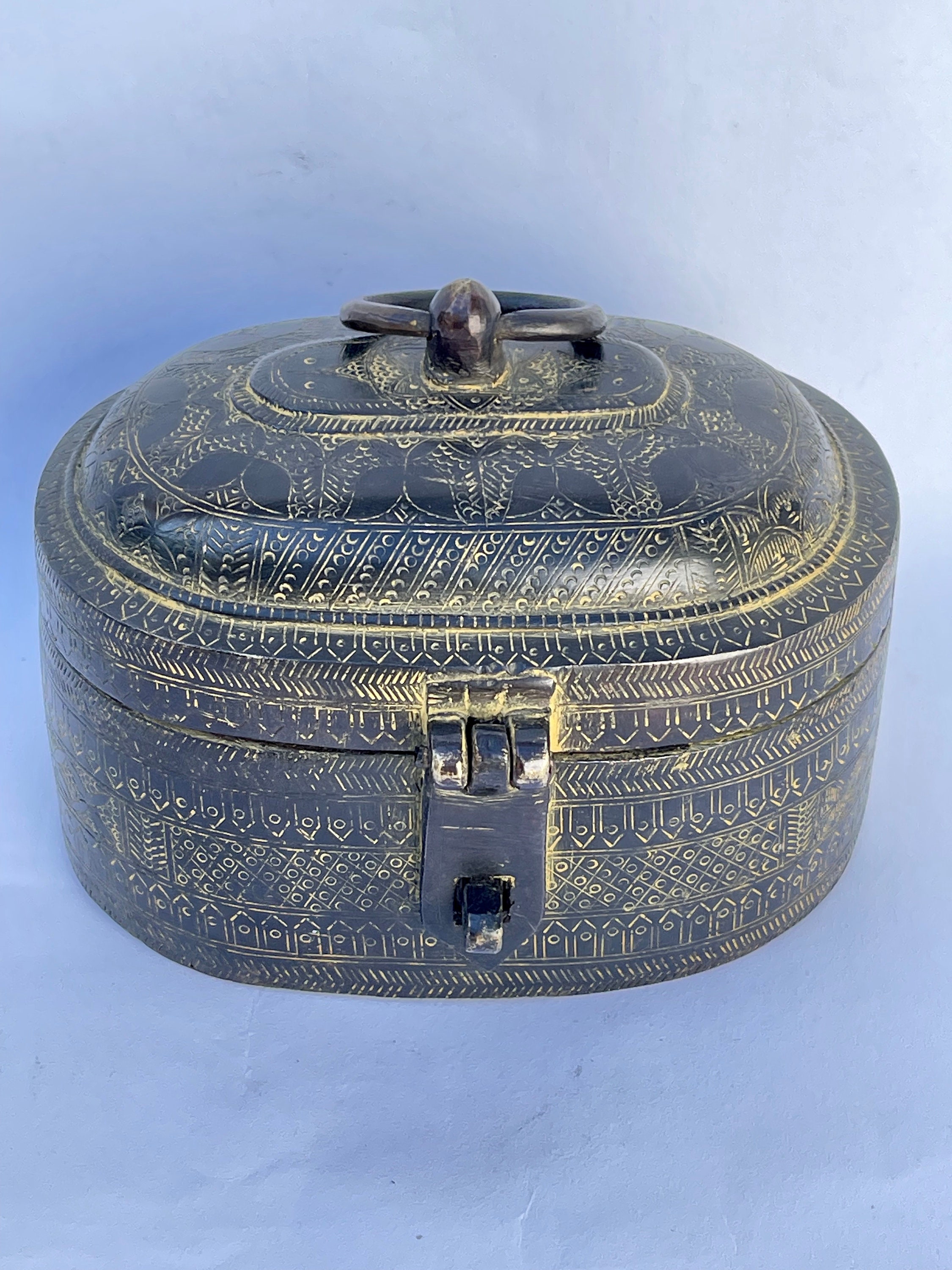 Decorative Engraved Brass Box - Etsy