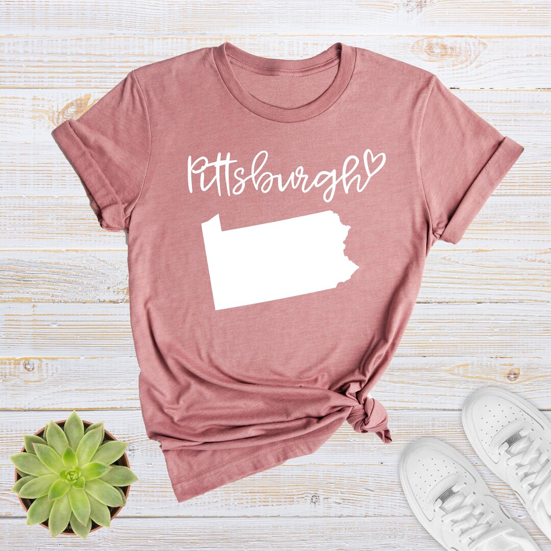 Pittsburgh Shirt, Home State Shirt, Pittsburgh Map Tee, Vacation T ...