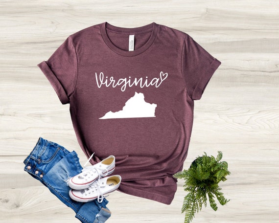 Virginia Map Shirt Virginia Gift Tee Virginia Lover Gift | Etsy
