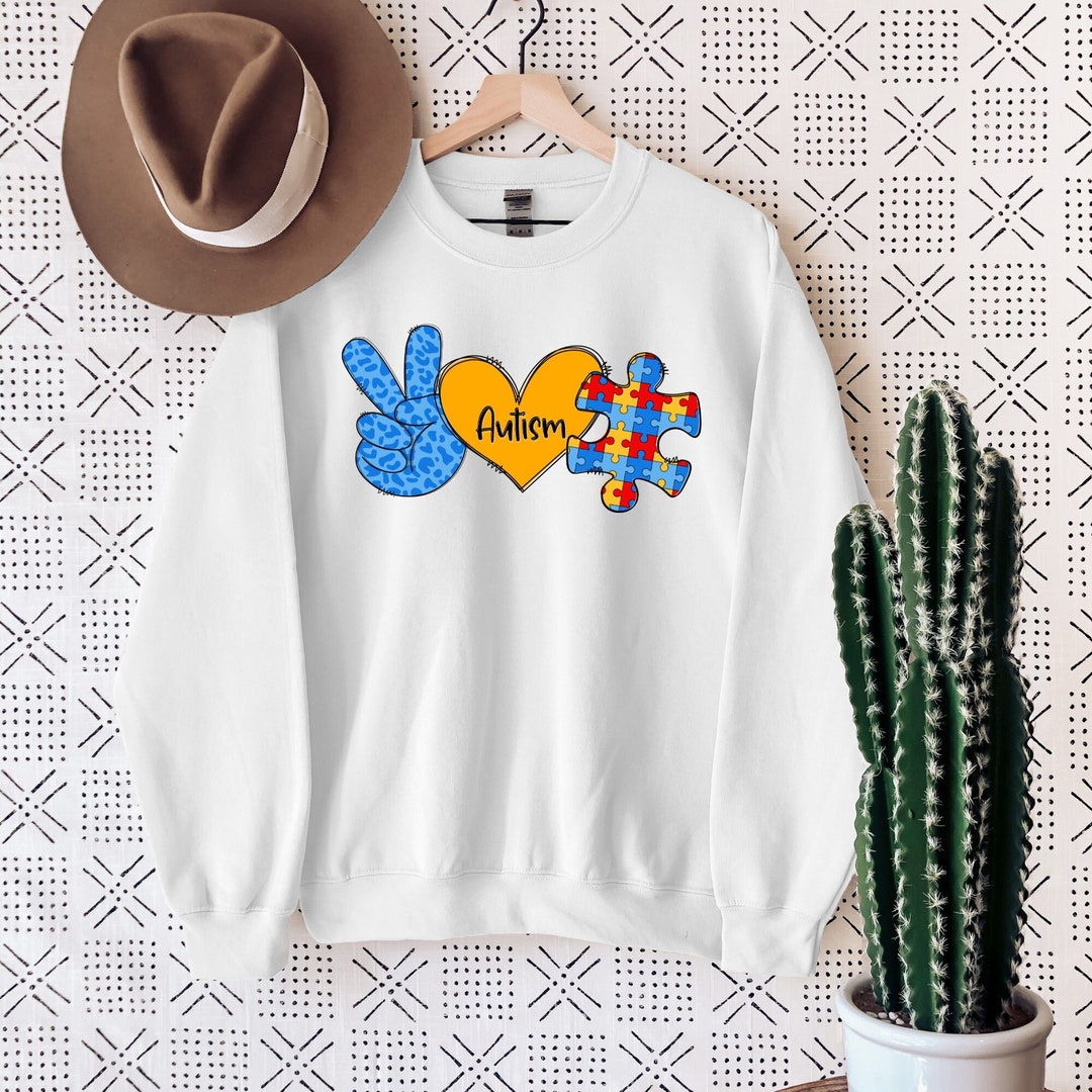 Autism Love Hoodie, ASD Sweatshirt, Autism Mom Hoodie, Colorful Autism ...
