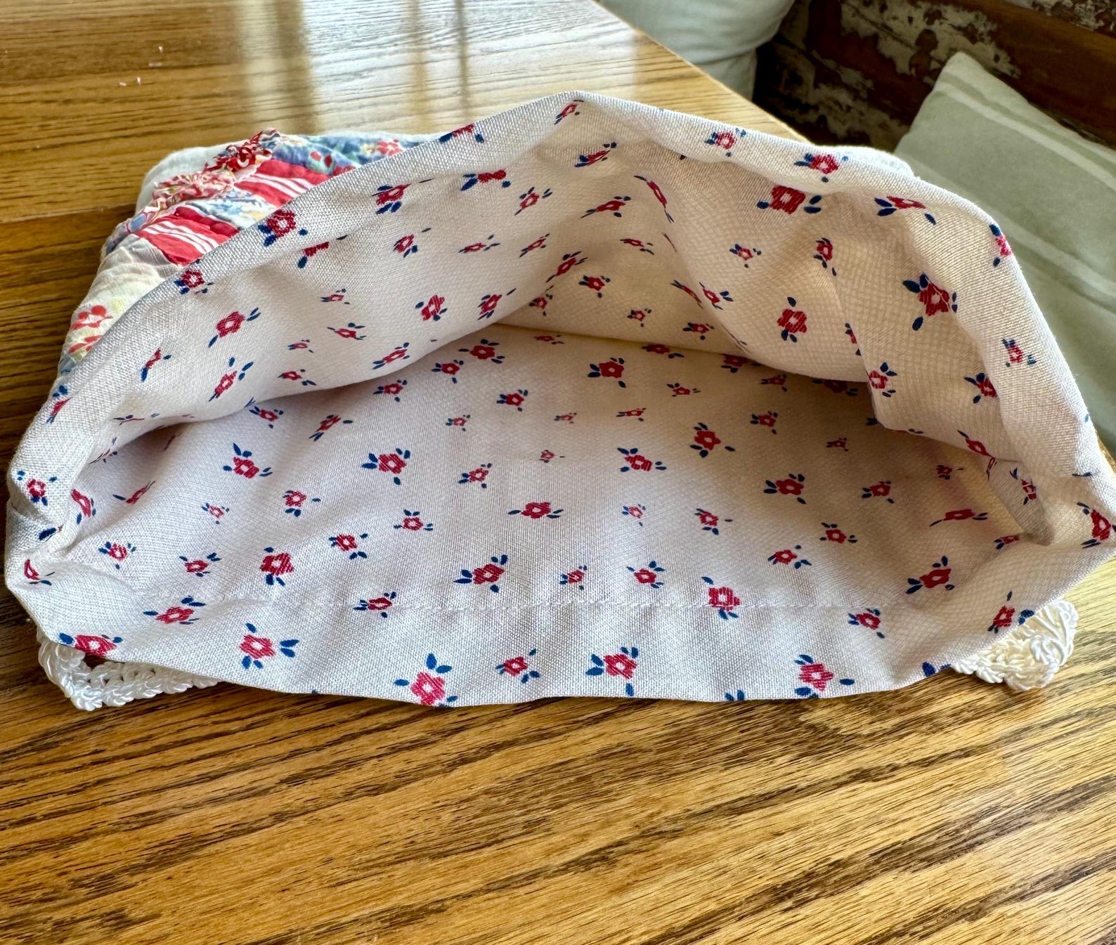 Pocket Pouch, Vintage Repurposed Quilt, Peg Rail/hook Hanger, Farmhouse ...