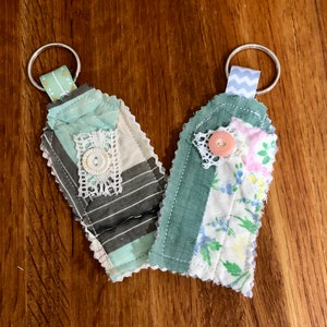 Key Chain, Vintage Quilt, Repurposed Quilt, Junk Journal Embellishment ...