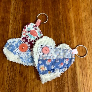Key Chain, Vintage Quilt, Repurposed Quilt, Junk Journal Embellishment ...