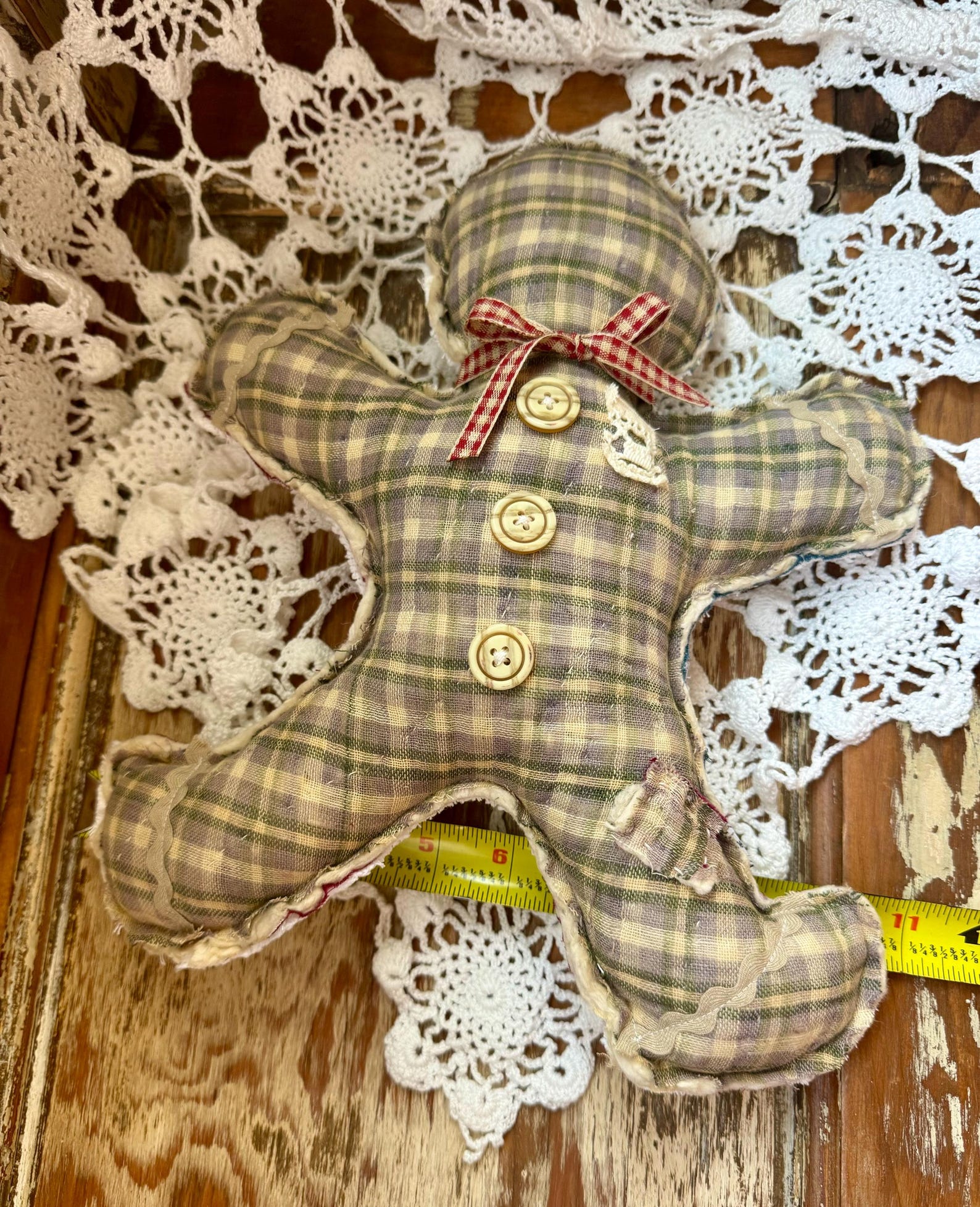Gingerbread Man, Vintage Repurposed Quilt, Country Christmas Decor - Etsy