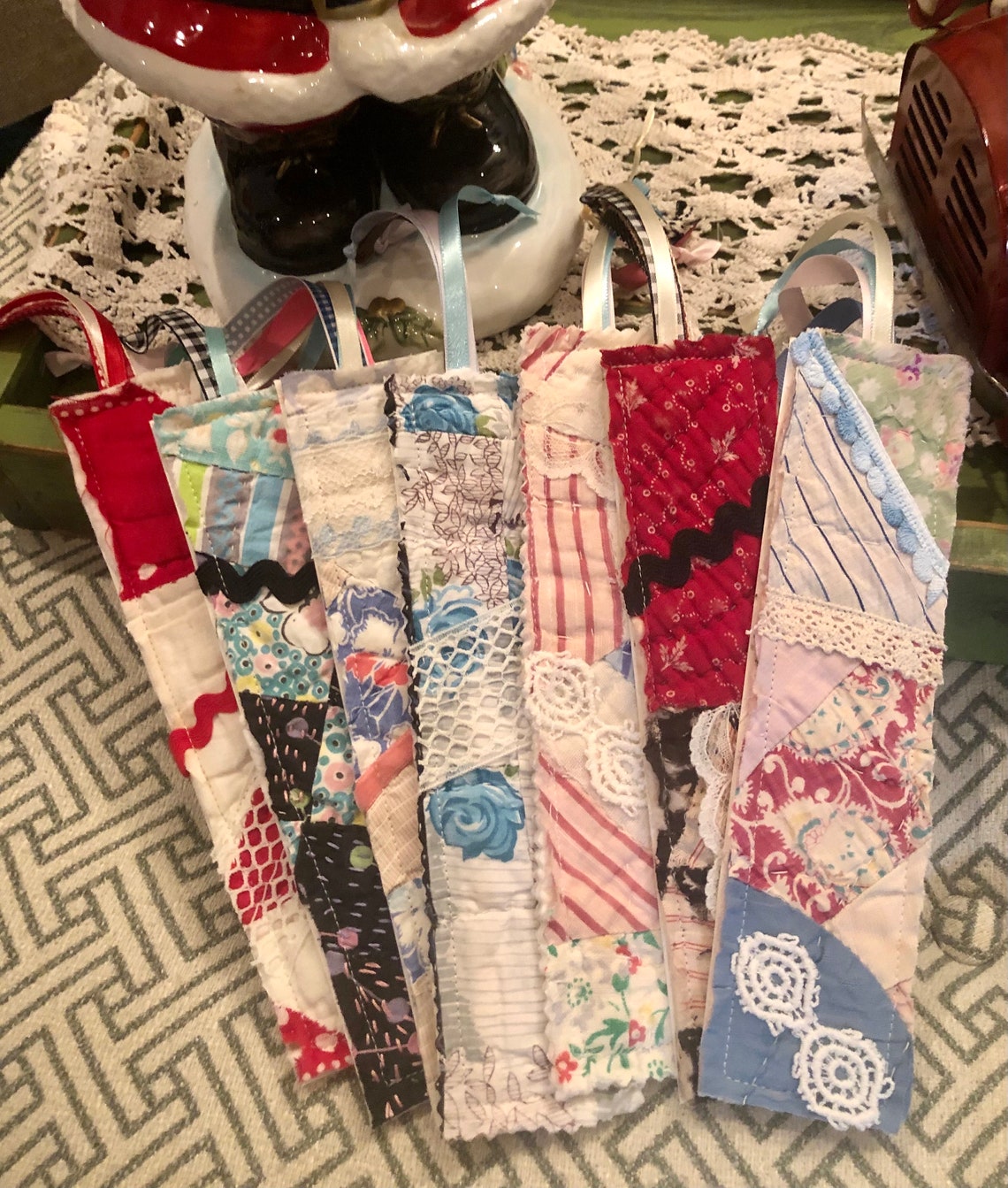 Vintage Quilt Bookmark Repurposed Quilt Book Lovers Gift - Etsy