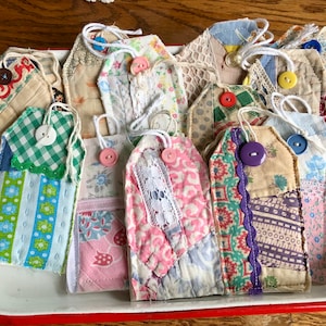Gift Tags, Vintage Repurposed Quilt, Label Tag, Junk Journaling Tags ...