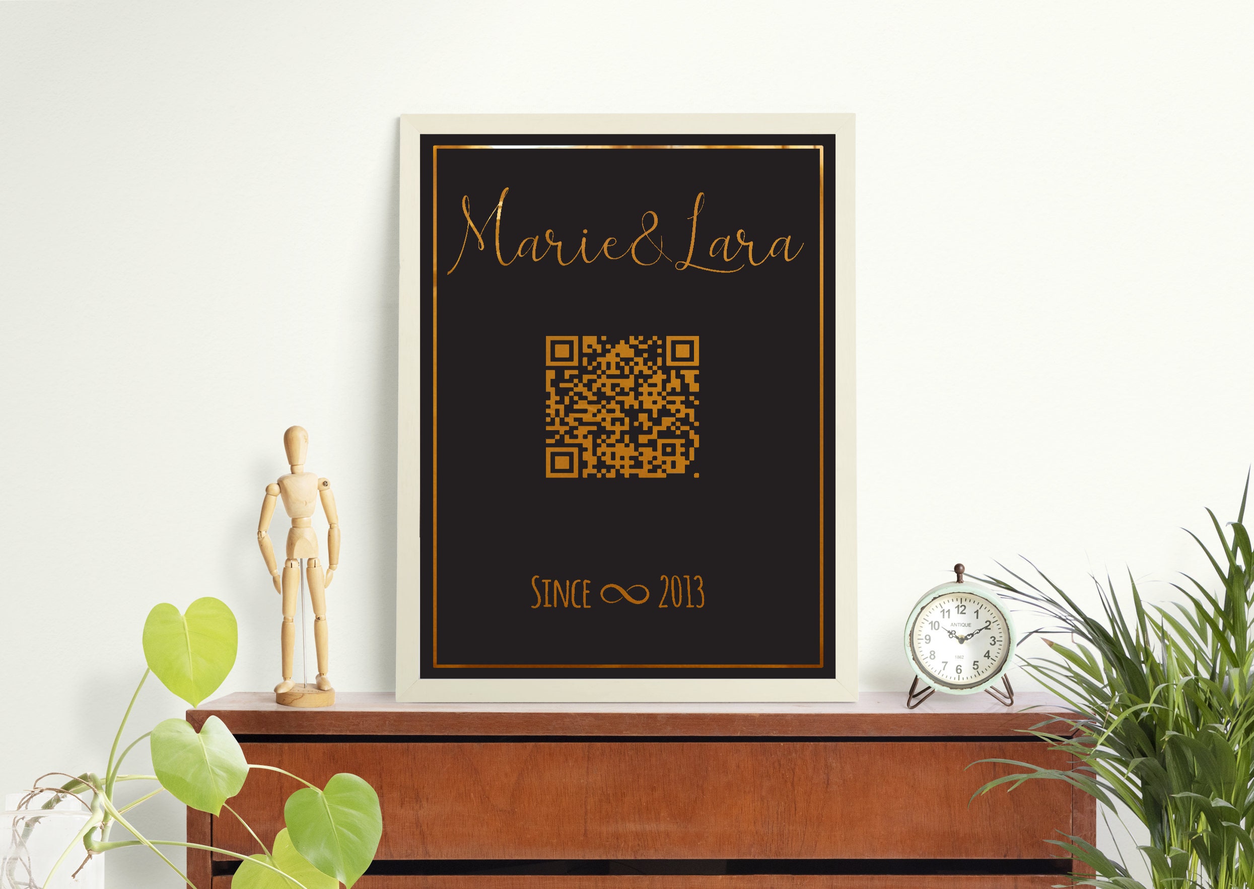 Barcode Best Friend Poster QR Code With Your Dedication Girlfriend Gift ...