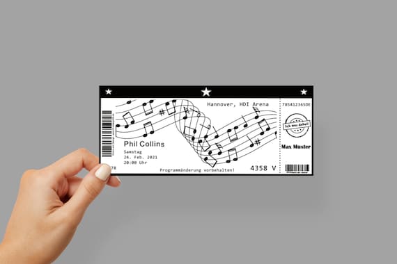 Konzertticket personalisiert Eintrittskarte Ticket Event - Etsy.de