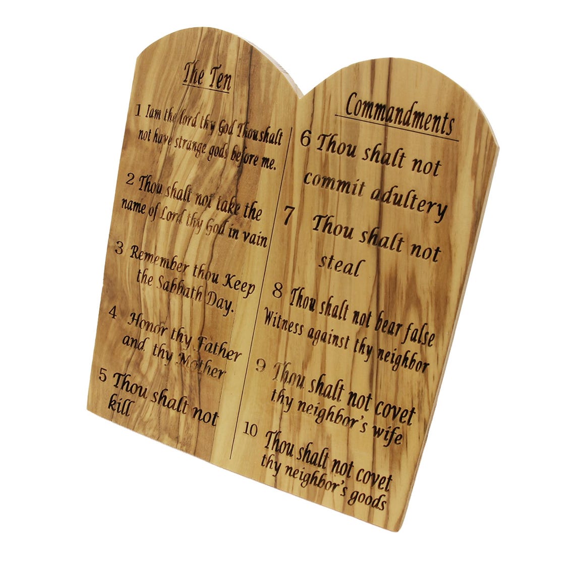 Handmade Olive Wood Ten Commandments Plaque - Christian Home Decor - Etsy