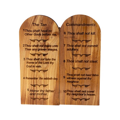 Ten Commandments Set Engraved Wooden Home Decor Bible - Etsy