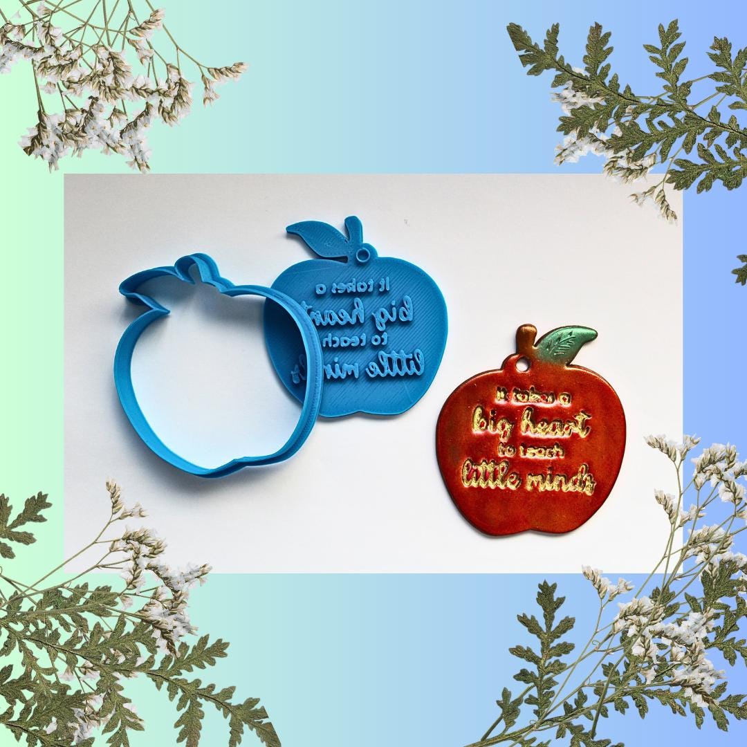Teacher Apple Keychain Imprint & Cutter Combo - Etsy