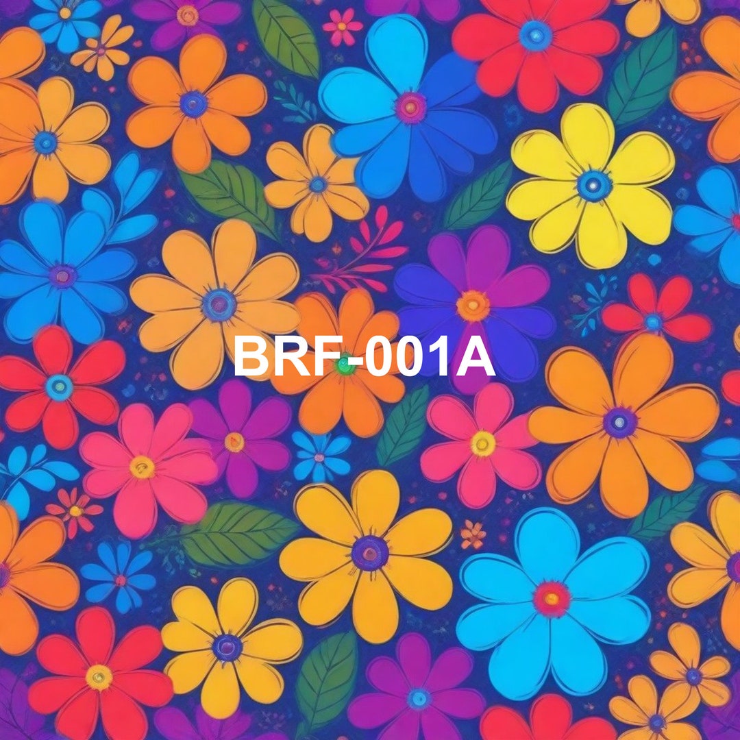 Funky Bright Floral Water Soluble Transfer Design Series 42A| Water ...