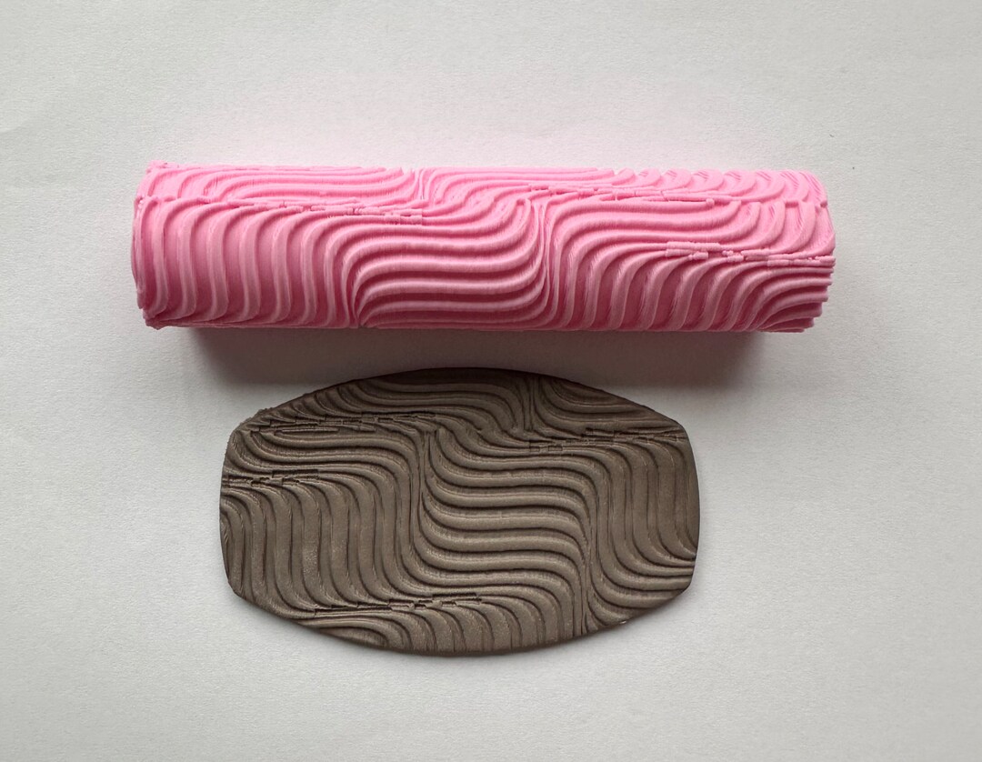 Wave 3D Optical Illusion Imprint Texture Roller |polymer Clay| Clay ...