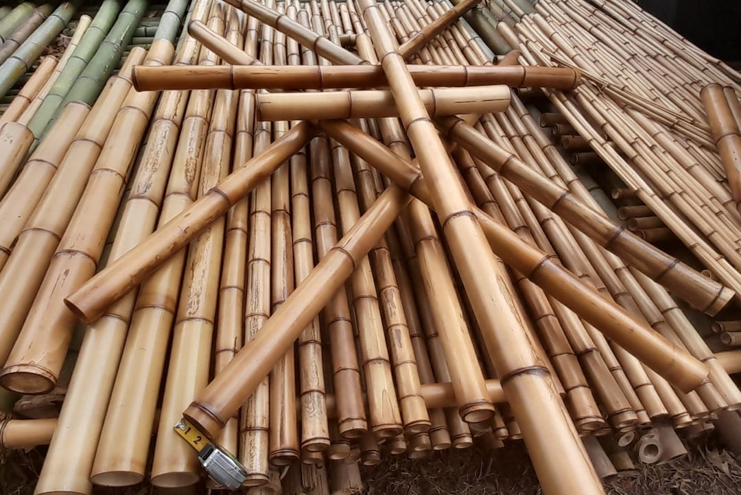 2.5" Flame Cured Bamboo - Choose From 1 to 8 Feet Long - Etsy