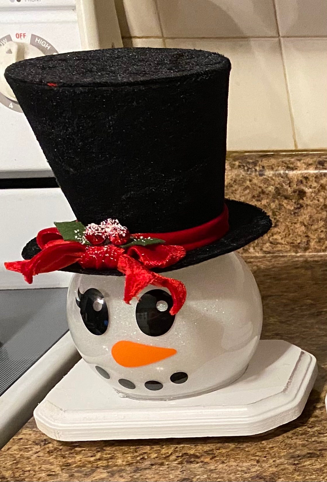 Handmade Fishbowl Snowman With Lights - Etsy