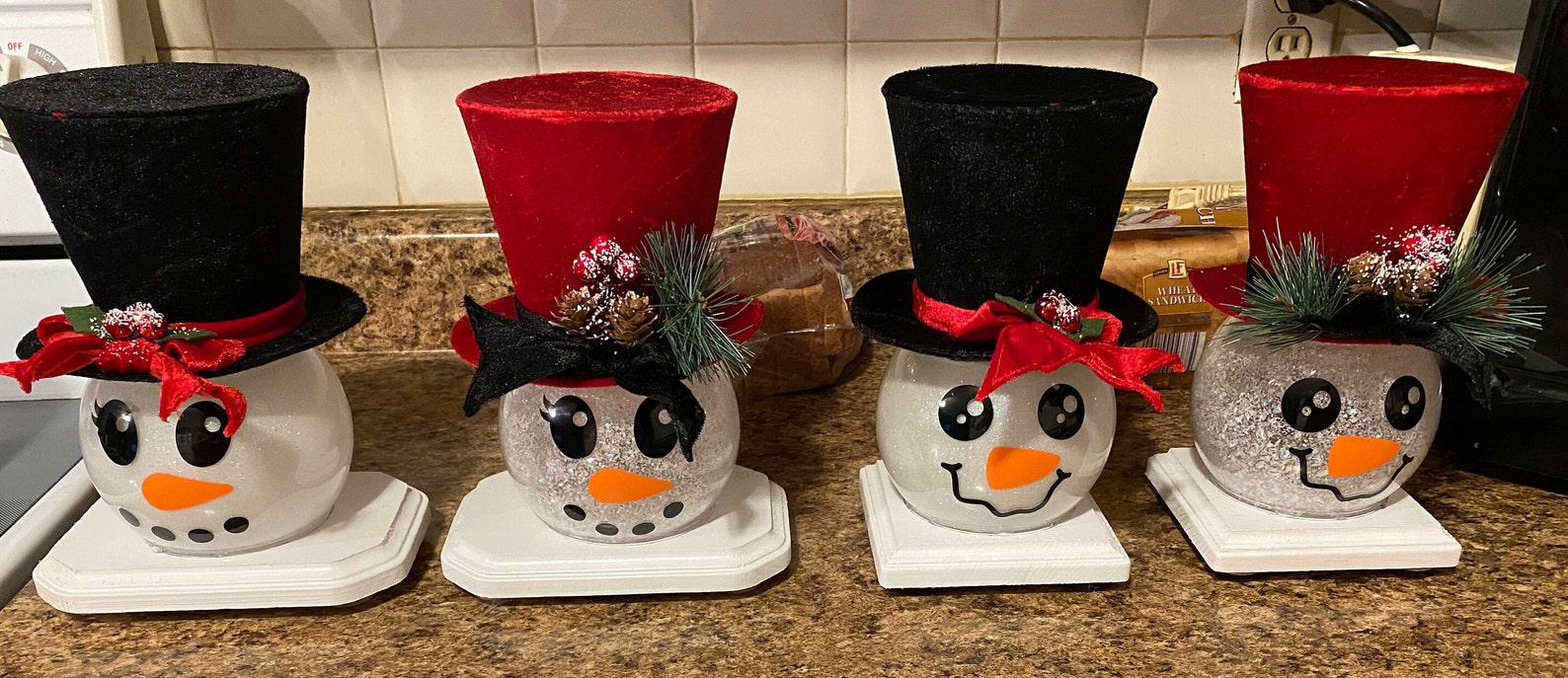 Handmade Fishbowl Snowman With Lights - Etsy
