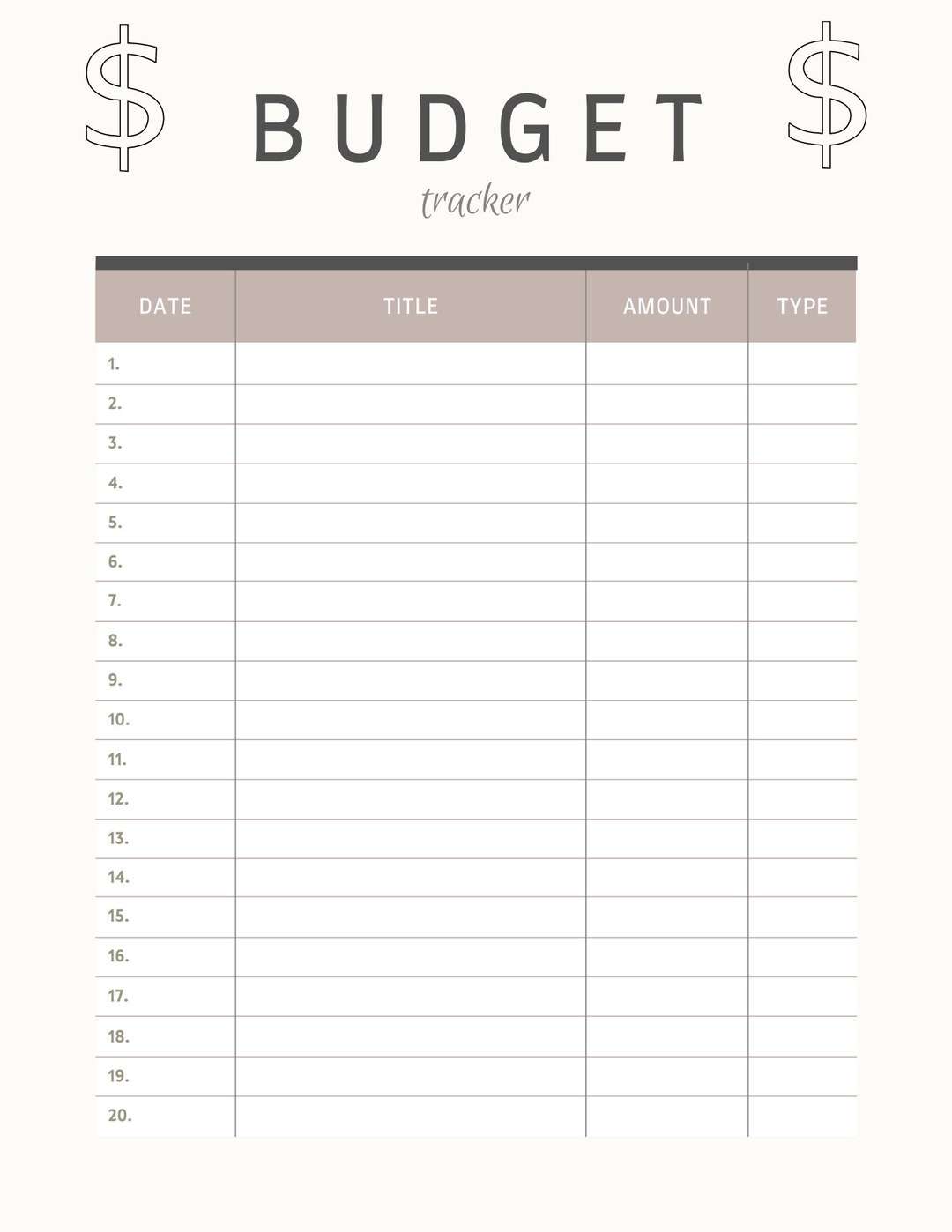 Budget Spreadsheet - Etsy