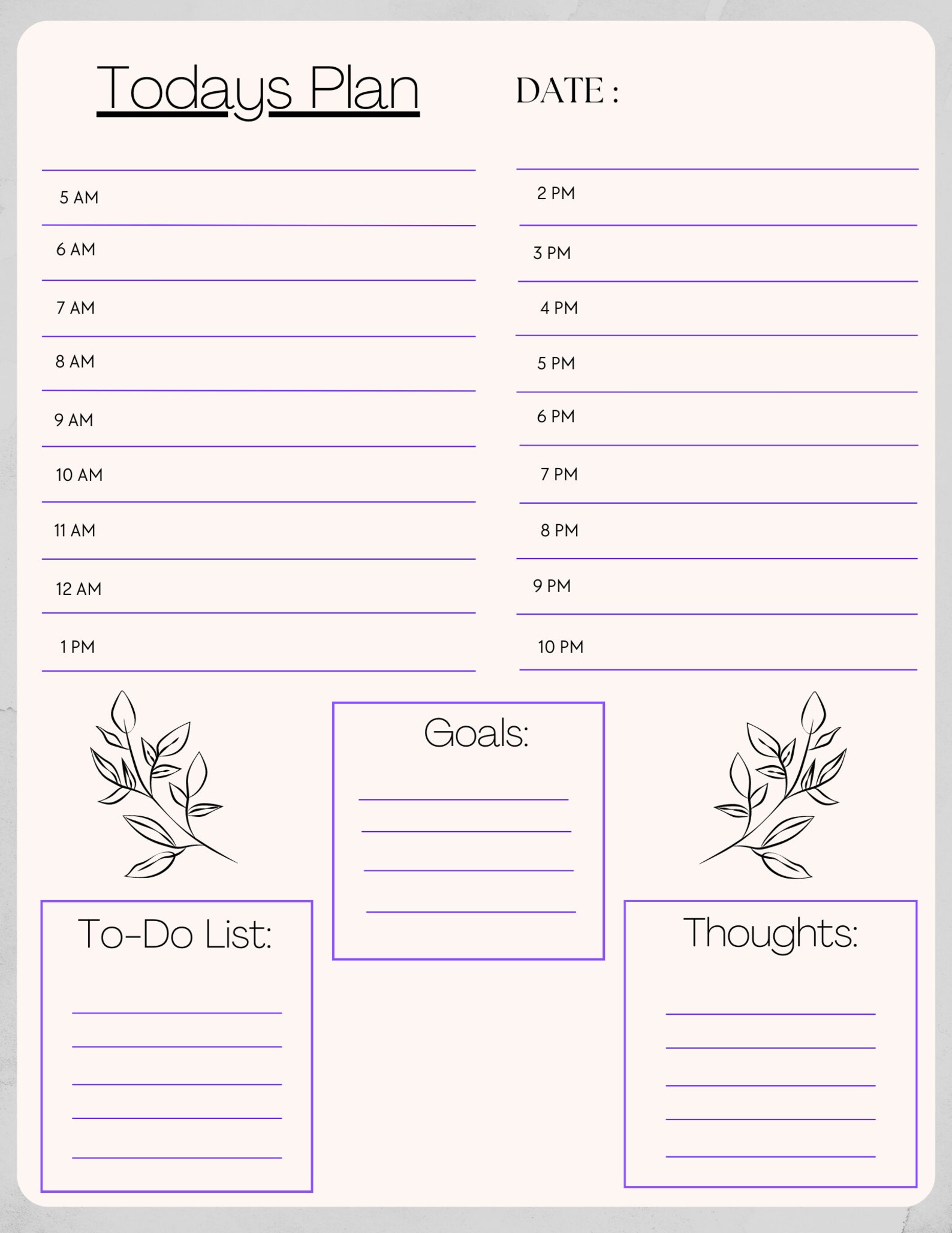 Daily Planner Template - Etsy