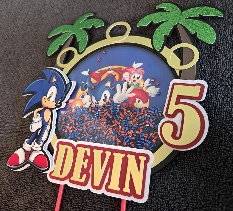 Sonic Cake Topper, Shaker Topper, Birthday Topper - Etsy