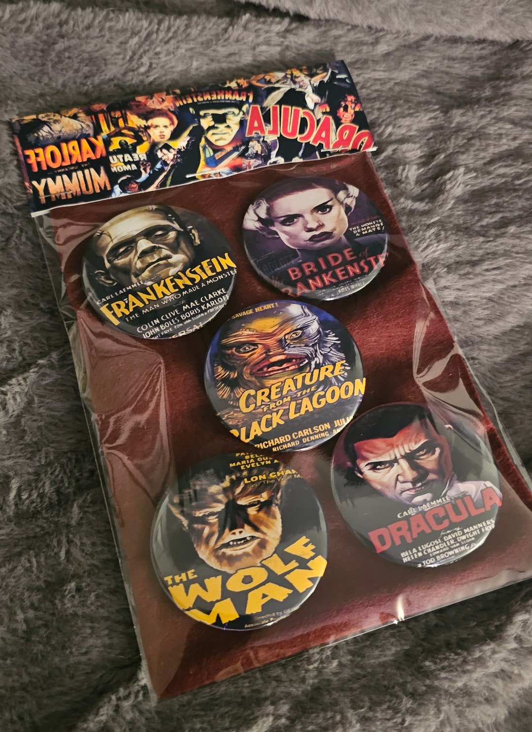 Set of 5 Horror Buttons - Etsy
