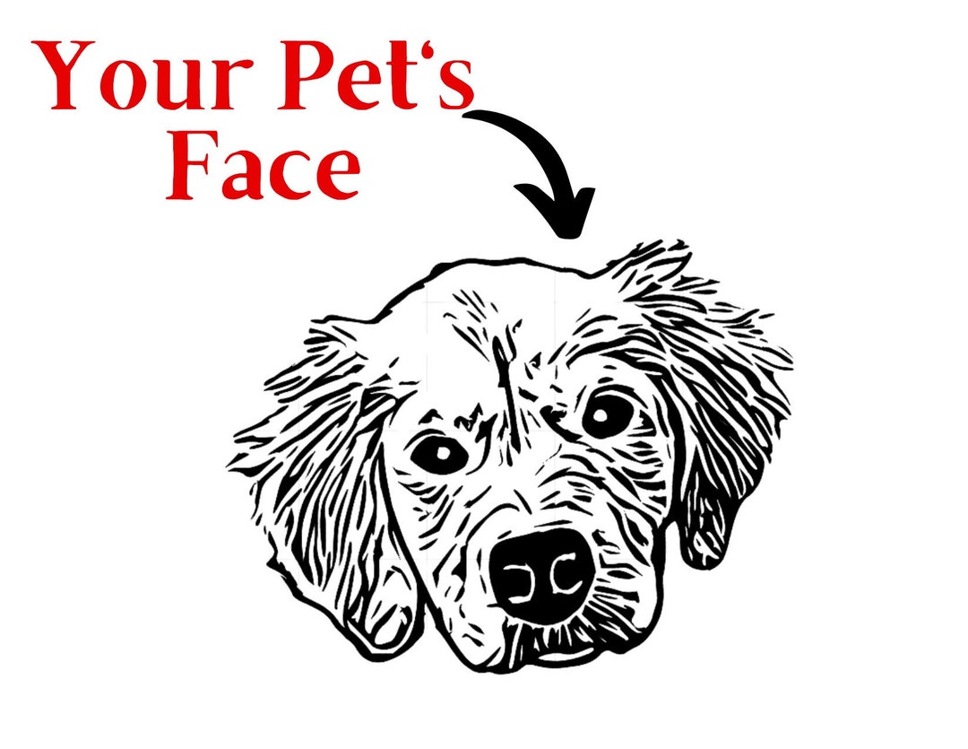 Pet Portrait Digital Download / Custom Pet Portrait Pet Face Design ...