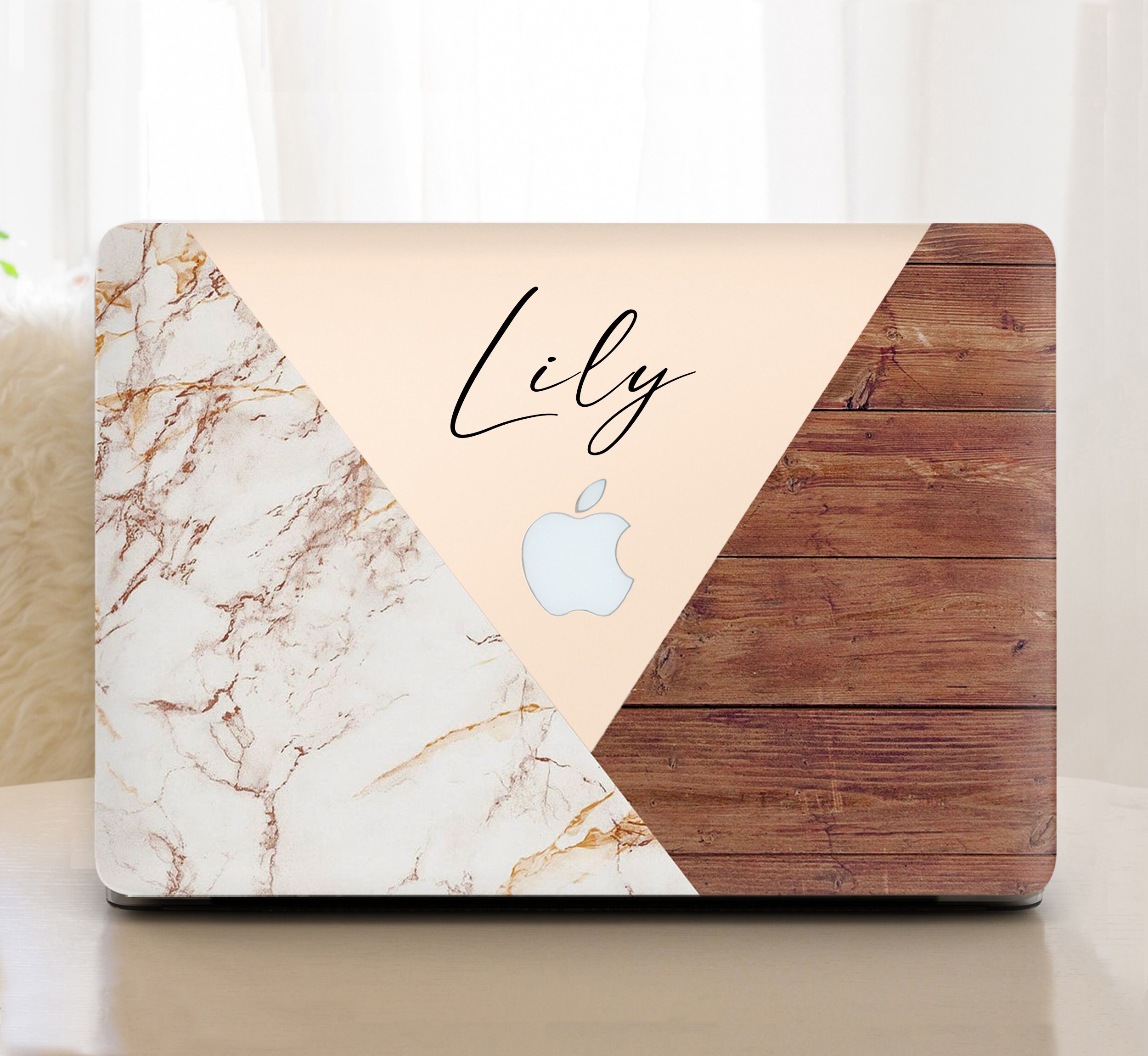 Electronics & Accessories Geometric pattern wood texture laptop skin ...