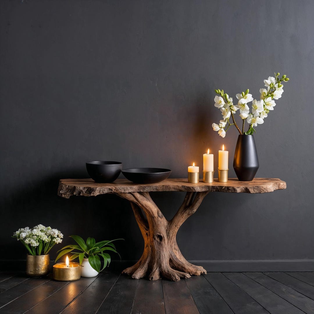 Modern Live Edge Entryway Table | Handmade Narrow Console Table ...