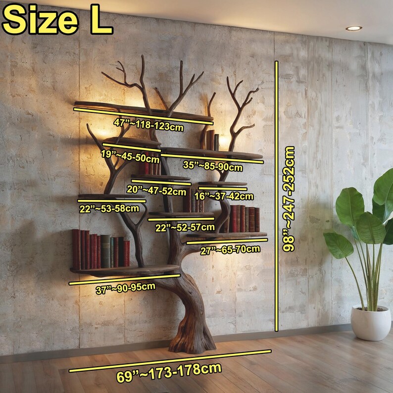Tree Branch Floating Bookshelf – Wall-mounted Driftwood Bookcase ...