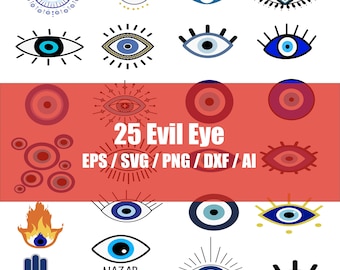 Evil Eye Svg Bundle Png Dxf Humsa Svg Cut Files Turkish Eye - Etsy
