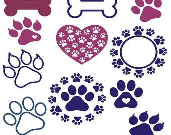 Cute Paw Print Bundle Svg, Dog Paws Svg, Cat Paws Png, Animal Paws Dxf ...
