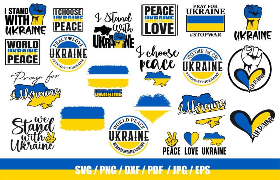 Ukraine SVG Bundle, Peace Love Svg, Stand With Ukraine Svg, Ukraine Cut ...