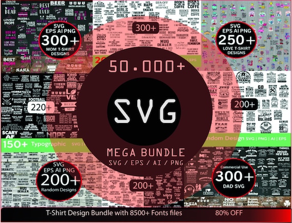 50000 SVG Design Bundle SVG Designs Mega Svg Bundle Huge | Etsy