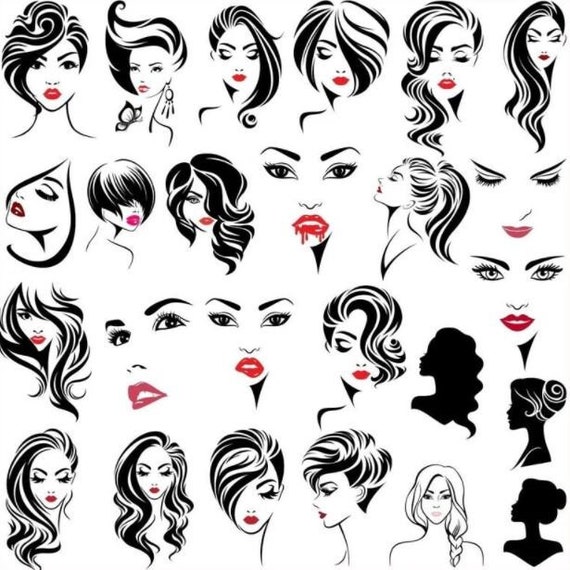 Eyelash Svg Woman SVG Lips SVG Lashes SVG Woman Face Svg - Etsy