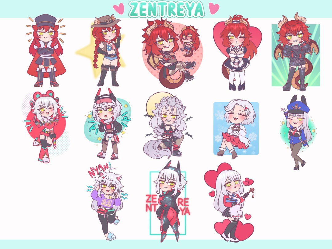ZENTREYA Vinyl Matte Stickers Vtuber Vshojo Dragonqueen Cyborg - Etsy