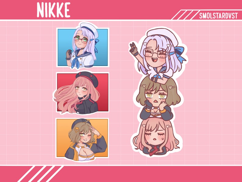 NIKKE : Goddess of Victory Counters Squad Vinyl Matte Stickers Rapi ...