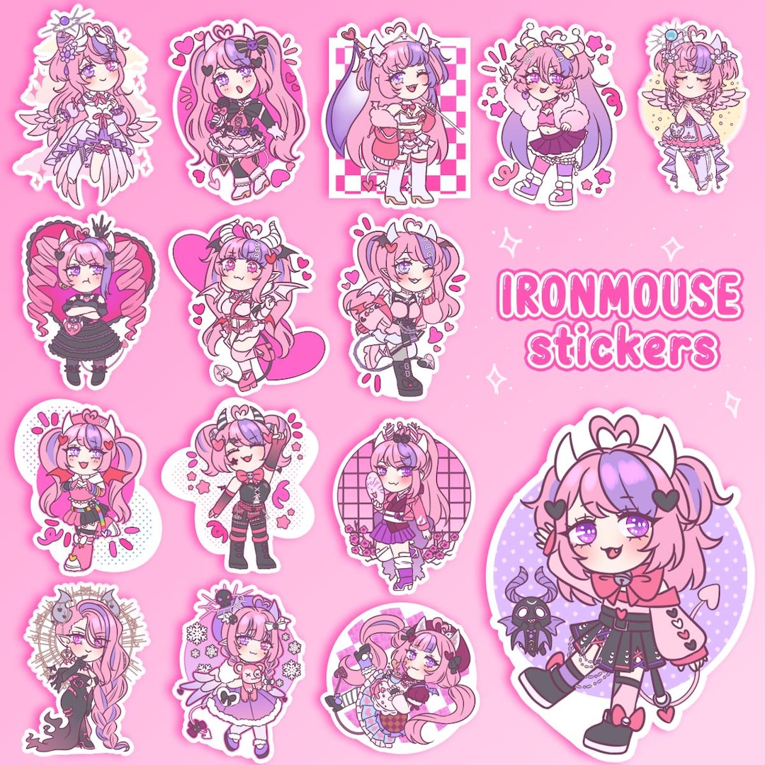 IRONMOUSE Vinyl Matte Stickers Vtuber Vshojo Demon Queen - Etsy